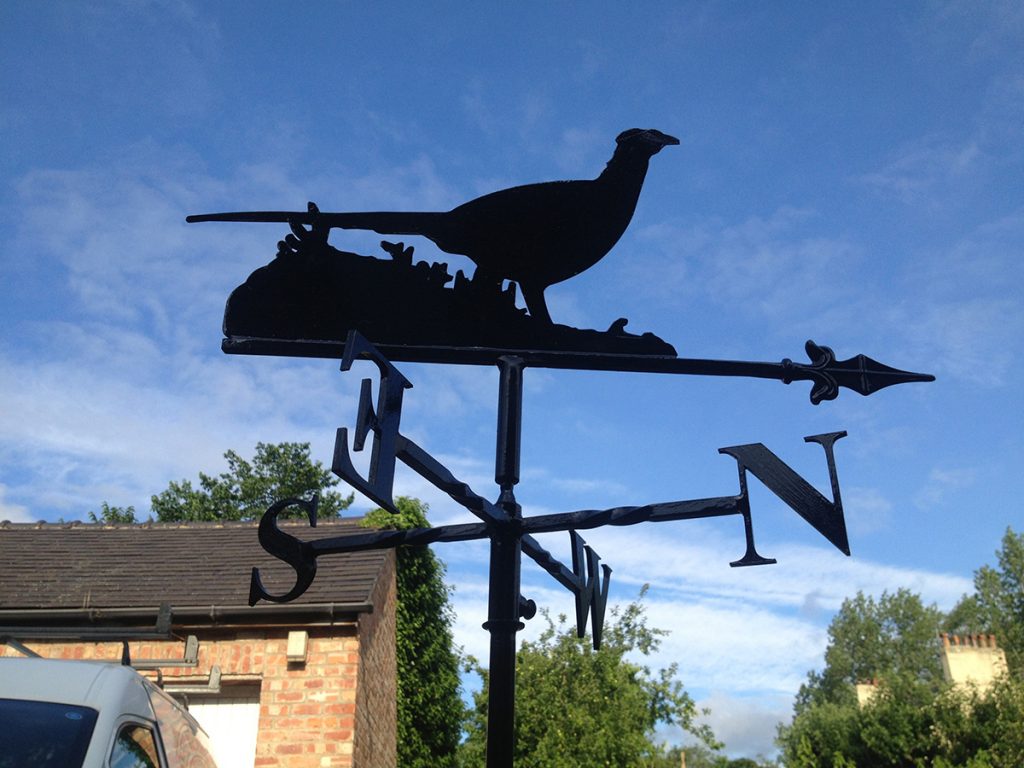 Pheasant with Tail Down Weathervane - Chris Clarke Weathervanes Online UK