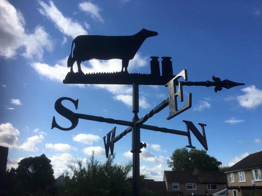 Cow with 2 Churns Weathervane - Chris Clarke Weathervanes Online UK